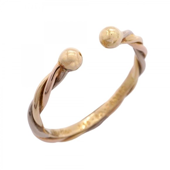Cartier | Jewelry | Cartier Twist 8kyg White Yellow Pink Gold Band Ring ...